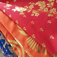 China 100% Polyester Gold Stamping Print Fabric for sale