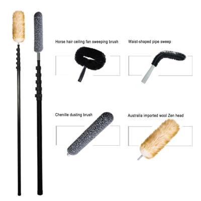 China 33ft Telescopic Carbon Fiber Industrial Dusting Pole Set: for cleaning fans, cobwebs, high ceilings, outdoor and indoor extensions OEM for sale