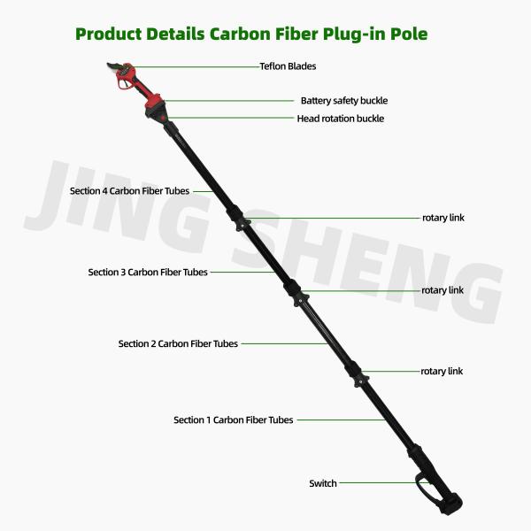 Quality Garden pruning kit: 18ft plug-in carbon fiber pole Tree pruner and 20,00 Li-Ion for sale