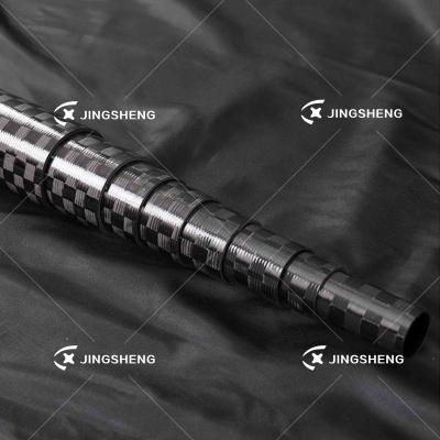 Cina φ61*1530mm Tubo di carbonio 12K Superficie lucida per la pulizia Ventilatori Reti di ragno Alti soffitti in vendita