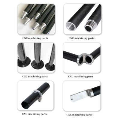 Cina φ61*1530mm Tubo di carbonio 12K Superficie lucida per la pulizia Ventilatori Reti di ragno Alti soffitti in vendita