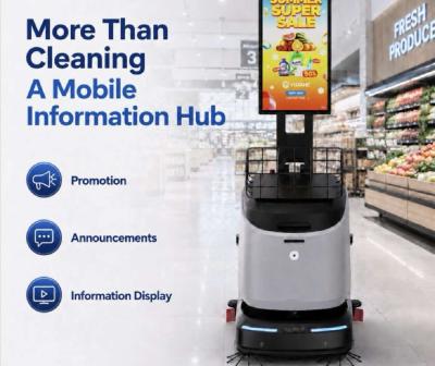 China Heavy-duty robot vacuum and scrubber designed for high-traffic commercial areas like airports and malls for sale