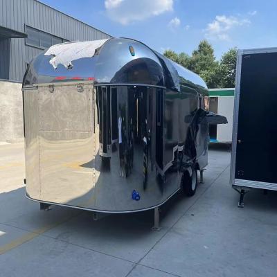 Cina 4 ruote stradali in acciaio inossidabile camion alimentare mobile cibo fritto pizza hot dog caffè in vendita