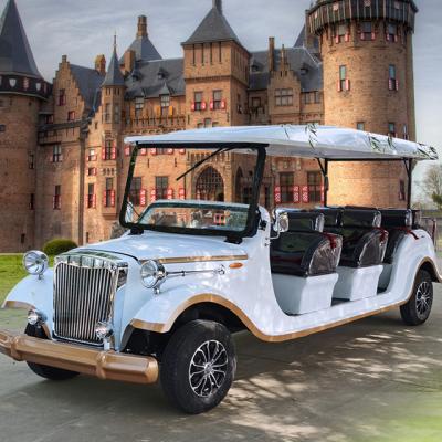 China Eec 4 Sitzplätze Touristenbus Elektrisch Klassiker Sightseeing Vintage Auto Bürgersteig Gewicht 800kg zu verkaufen