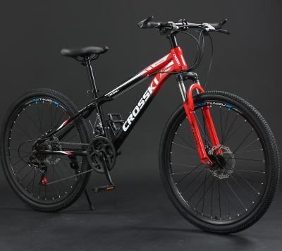 China Red Men's Bicycle 24'' 26'' 27.5'' Steel Rim 21 Gear Double Suspension Ordinary Pedal Disk Brake for sale