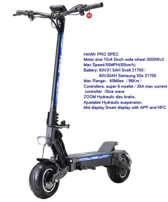 Cina Scooter a doppio motore nero 60V2400W6000W con Smart Display e APP NFC Max velocità 70km/h in vendita