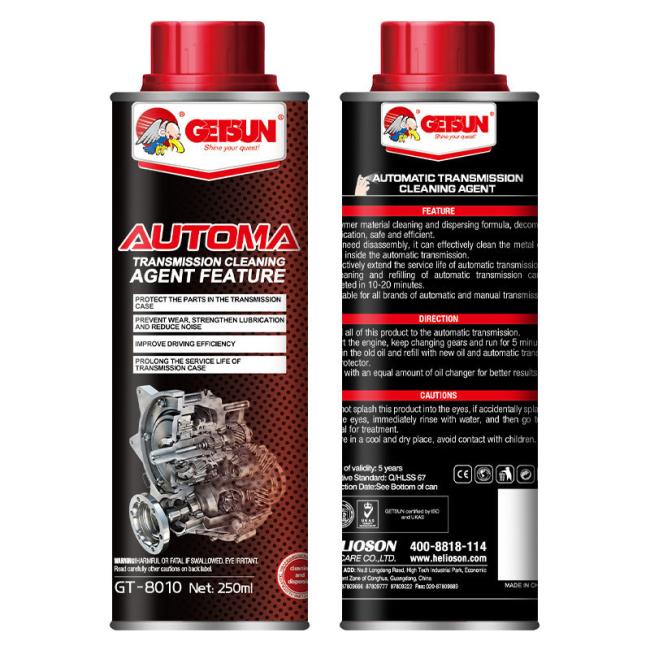 GETSUN Automatic Transmission Cleaner bottle with professional automotive background