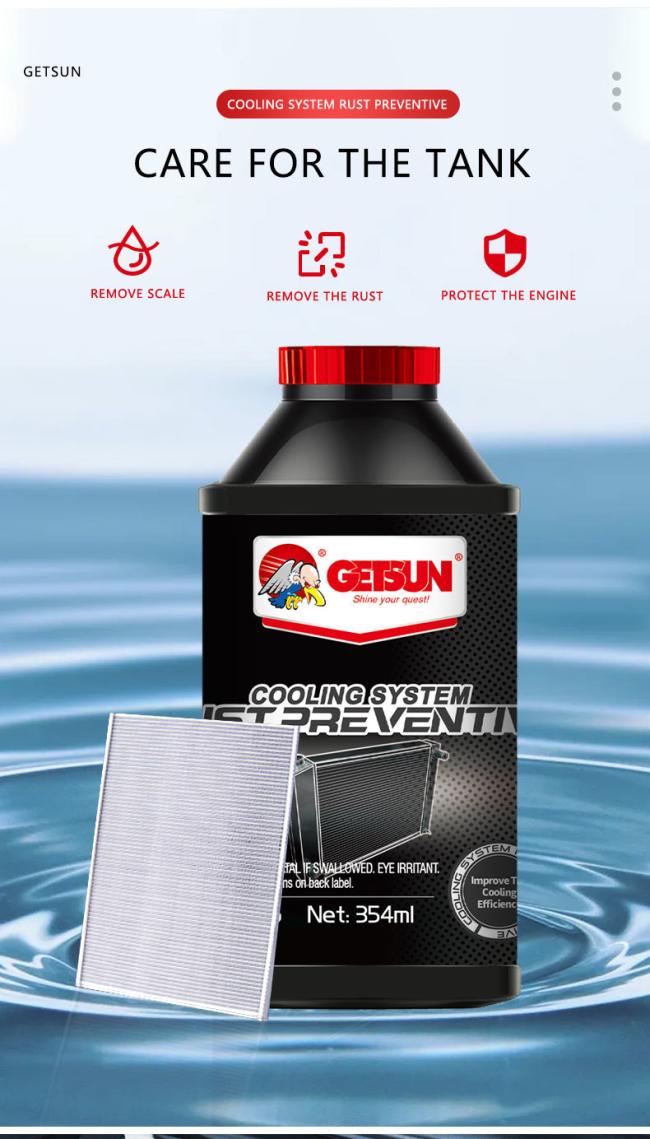 GETSUN Radiator Rust Inhibitor bottle with product label