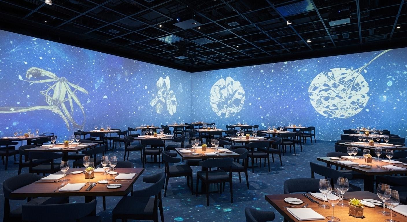 Restaurant interactive projection solution