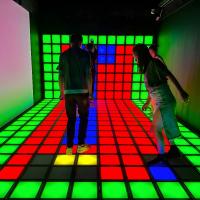 China Led Floor 30x30cm Interactive Light Active 99 Game Interactive Dance Floor Game Room for sale