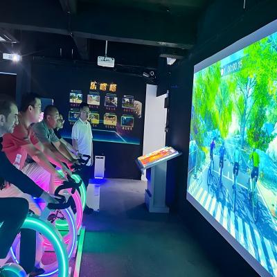 China Sportfahrrad mit Videoprojektor Interaktives Projektionsspiel Radfahrtsimulator for sale