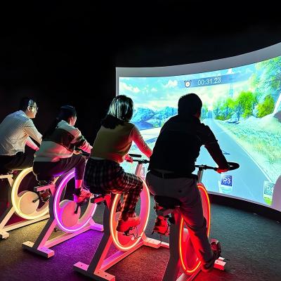 China Sportfahrrad mit Videoprojektor Interaktives Projektionsspiel Radfahrtsimulator for sale