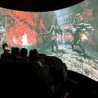 China Dynamic Virtual Reality Simulator Cinema Track Wall Projection for sale