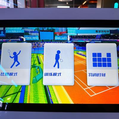 China Projeção Interativa Sala de Badminton Simula Máquina de Lançamento Automático for sale