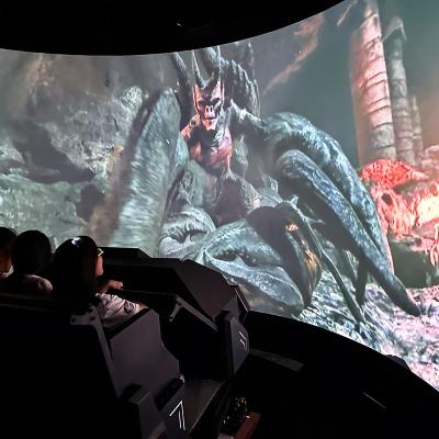 China Indoor Rich Films Large Projection Curved Screen Dynamic 7d Railway Theater for sale