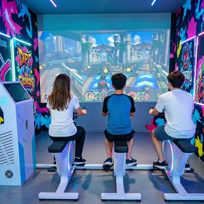 China New Arrival Kids Interactive Cycling Game Machine VR Dynamic Exercise Bike with Projector for sale