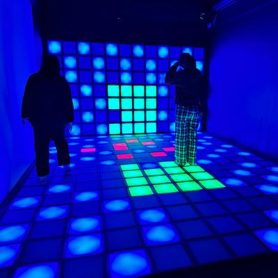 China 30x30cm RGB Color Interactive LED Floor Game with 1000 Levels for Shopping Malls and Playgrounds for sale