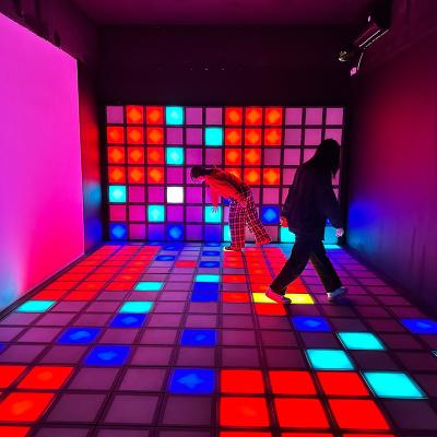 China Interactive LED Floor with 30x30cm RGB Tiles and 1000 Levels for Gaming and Entertainment for sale
