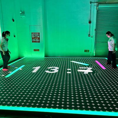 China Aurora Motion Interactive LED Floor Display with 8 Interactive Modes, 5m*5m Large Screen, and 100-500kg Capacity for sale