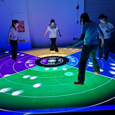 China Aurora Motion XR Interactive LED Floor Game System with 6 out of 10 Popular Games, 5m*5m 50/55-inch Screen & 100-500kg Capacity for sale