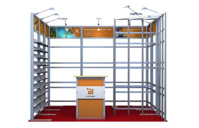 China Draagbare Modulaire 10x10-Cabinevertoning met Lichtgewichtspanningsstof Te koop
