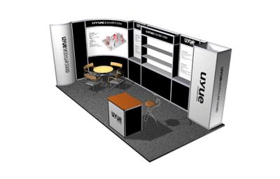 China Modular Inline 10x20 Trade Show Booth Exhibits With Aluminum Frame Material for sale