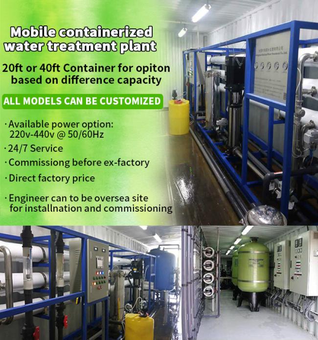 Mobile Containerized Reverse Osmosis Sea Water Desalination Machine for Deep Well Water Irrigation