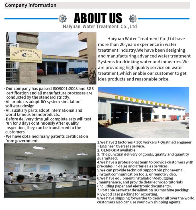 Mobile Containerized Reverse Osmosis Sea Water Desalination Machine for Deep Well Water Irrigation