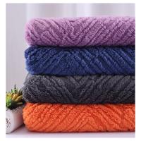 Quality wholesale faux jacquard soft cotton fleece fabric for clothing blankets for for sale