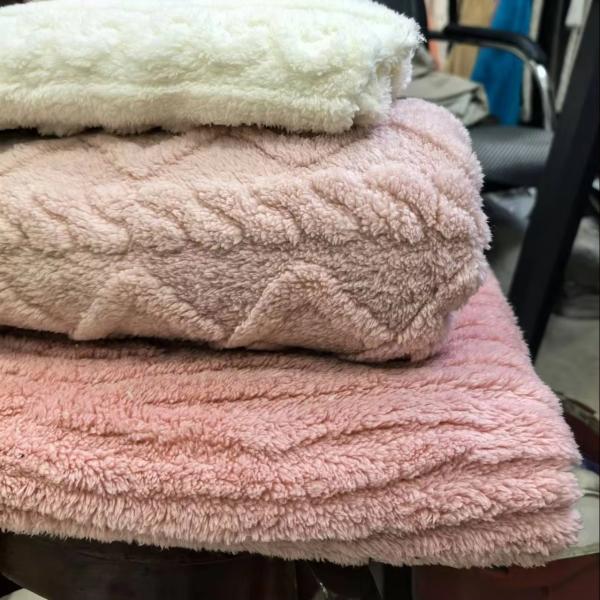 Quality Wholesale Double Sided Faux Jacquard Soft Cotton Fleece Fabric for Clothing Blankets for Winter Pillows Cushion for sale