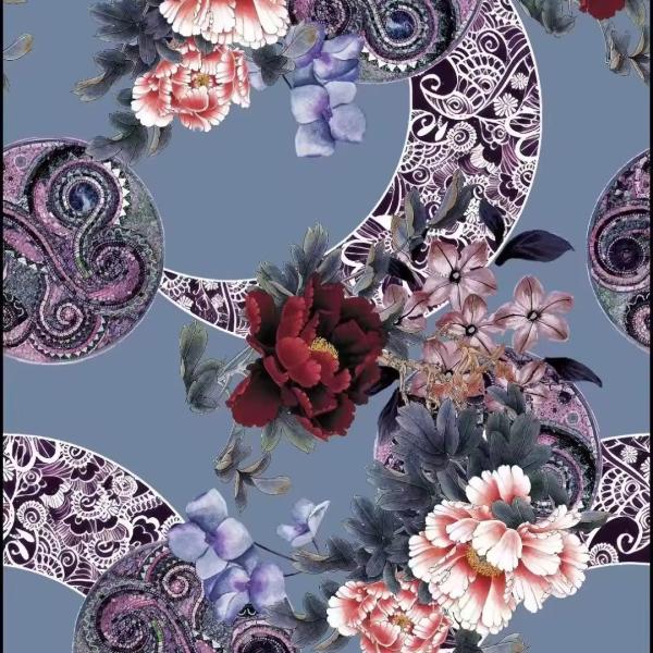Quality Recycled Customized Polyester Floral Digital Print Silky Satin Fabric for Women's Clothing Dresses Bags Curtain for sale