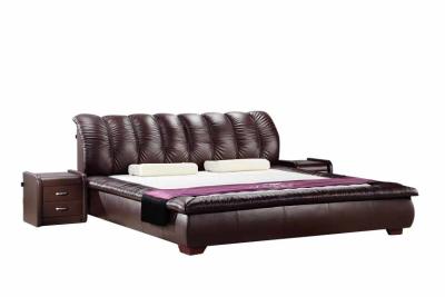 China Elegant brown leather king size bed Item NO.:CM-103# for sale
