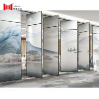 China 80mm Thickness Folding Movable Partition Wall Custom Pattern Surface for sale