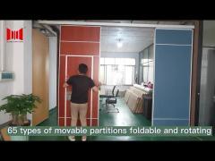 6063 Aluminum Frame Wooden Folding Partition Wall 65mm