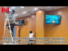 65mm Red Wooden Partition Wall Acoustic Soundproof For Conference Room