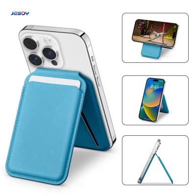 China Customizable MagSafe Wallet PU Leather iPhone Magsafe Card Holder With Embossed UV Print N52 Magnet for sale