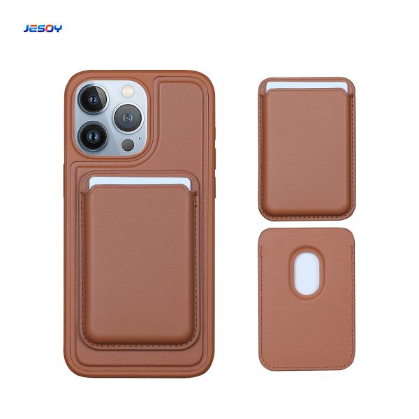 Quality Custom Leather Phone Case Magnetic Cell Phone Business Card Holder Luxury For IPhone Samsung for sale