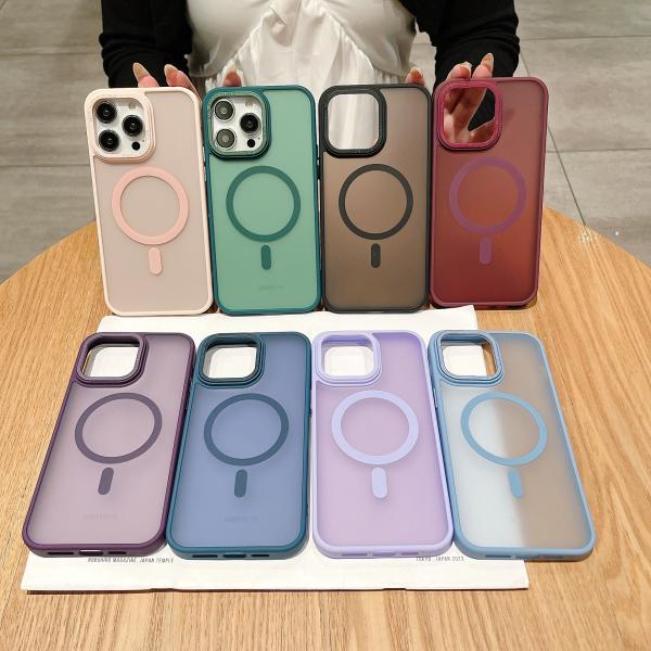 Quality Soft TPU Magsafe Phone Case Anti Fingerprint PC Phone Case Translucent For iPhone 16 Pro Max for sale