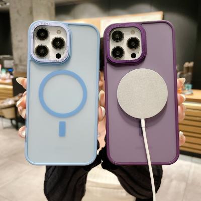 중국 소프트 TPU Magsafe 폰 케이스 지문 방지 PC 폰 케이스 반투명 iPhone 16 Pro Max용 판매용