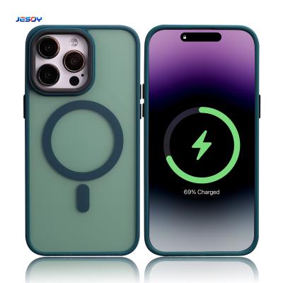 China Custom Magsafe Phone Case Matte Transparent Mobile Covers Scratch Resistant for sale