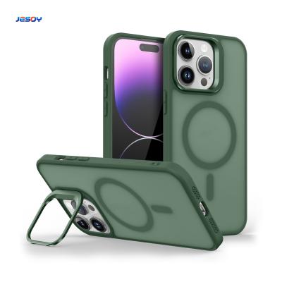 China Clear iPhone 16 Magsafe Case Anti Fingerprint Camera Stand Cover 12FT Drop Protection for sale