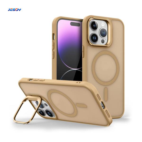 Quality Camera Stand Magsafe Phone Cover Translucent Backplate Phone Case Skin Friendly for sale