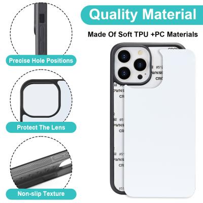 China Black / White Shockproof iPhone Cases Customized Sublimation 2D Mobile Cover With TPU Non Slip Edge for sale