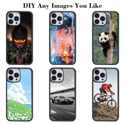 China Black / White Shockproof iPhone Cases Customized Sublimation 2D Mobile Cover With TPU Non Slip Edge for sale