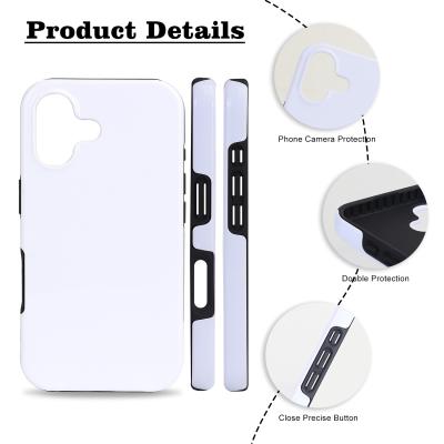 China TPU PC Sublimation Phone Case 2 In 1 Heat Transfer iPhone Case For iPhone 16 Pro Max for sale
