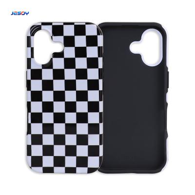China 3D Film Blank Sublimation Phone Cases PC Coating Double Layer Phone Cases White 2 In 1 for sale