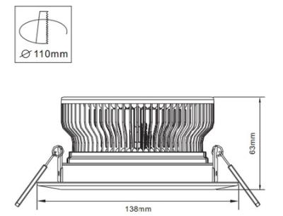 Cina Aletta di raffreddamento 12W Epistar LED giù che accende la lampada 3000K, 4000k, 6000K del soffitto delle lampade/LED in vendita