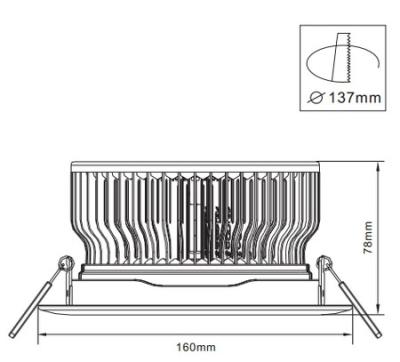 China 80% Energy Saving 15W, 1350 LM, AC 85 - 265V LED Down Lighting Lamps / LED Ceiling Lamp for sale