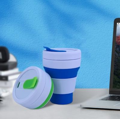 China Stock Portable Retractable Collapsible Water Bottle for Event Gift and Pocket Coffee Cup for sale