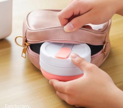 China Stock Portable Retractable Collapsible Water Bottle for Event Gift and Pocket Coffee Cup for sale